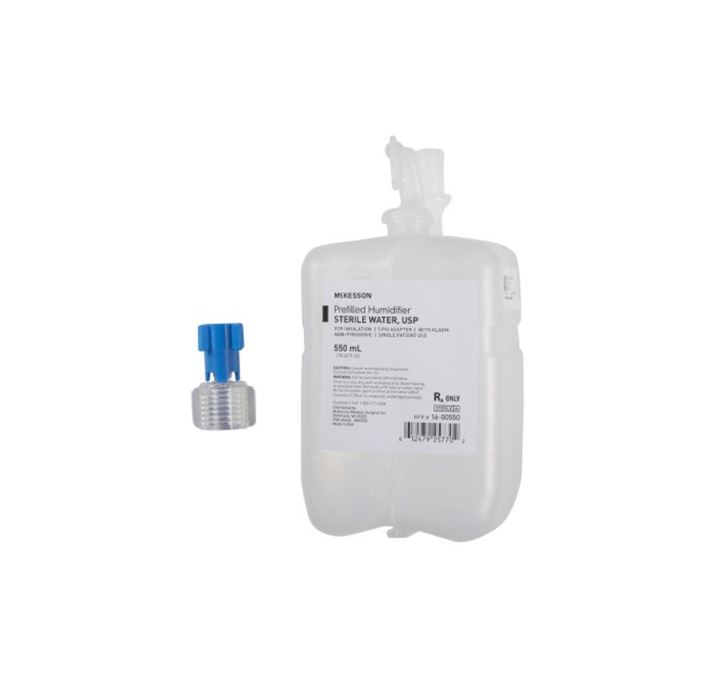McKesson Humidifier Sterile Water with Adapter 550mL | Core GPO
