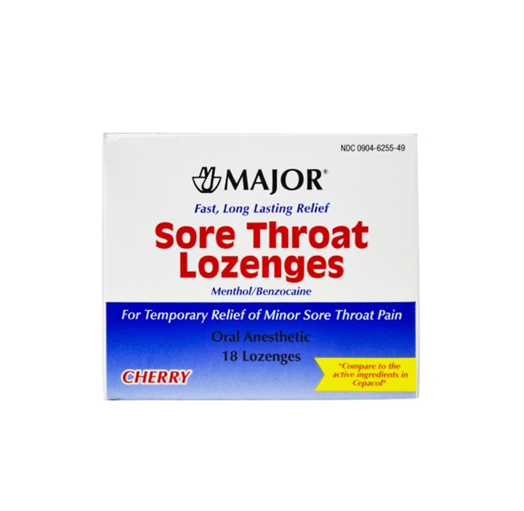Major Pharmaceuticals Sore Throat Lozenges, 15mg-4mg | Core GPO