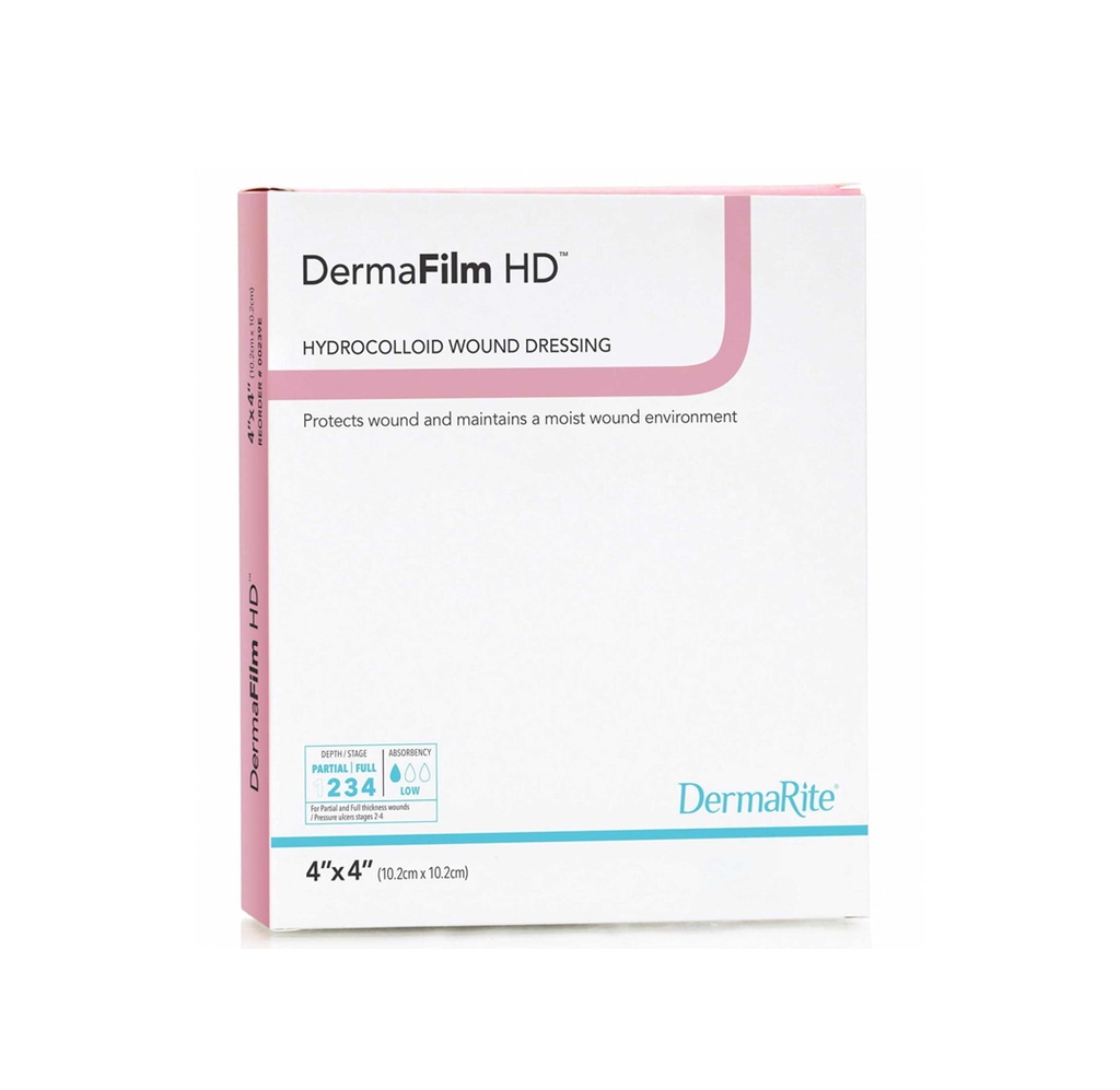DermaRite DermaFilm Hydrocolloid Dressing, 4”x4" | Core GPO
