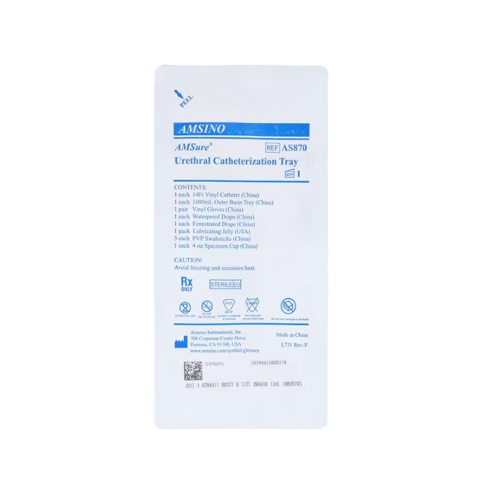 Amsino Urethral Catheterization Tray, 14Fr | Core GPO